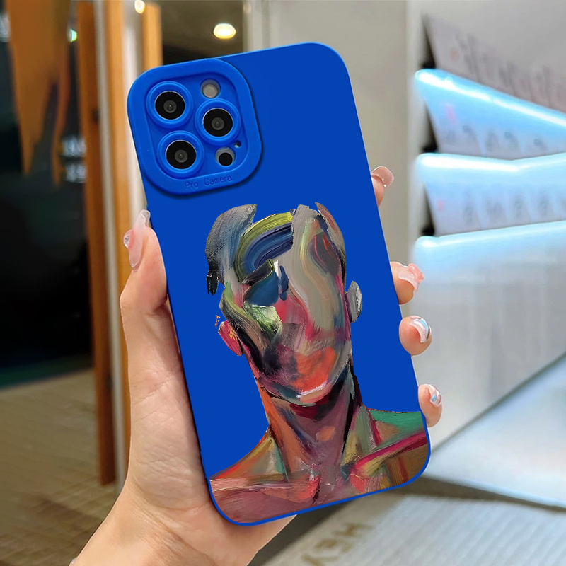 Abstract Human Face Phone Case Slim Soft Liquid Silicone - Temu United ...