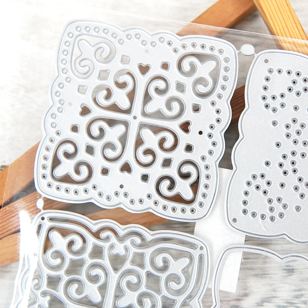 square pattern superimposed cut stencils card paper craft - {region_name}