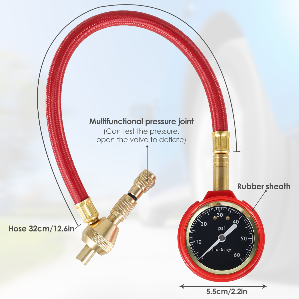 Adjustable Tire Deflators 0 60 Psi Gauge Glowing Dial Auto - Temu