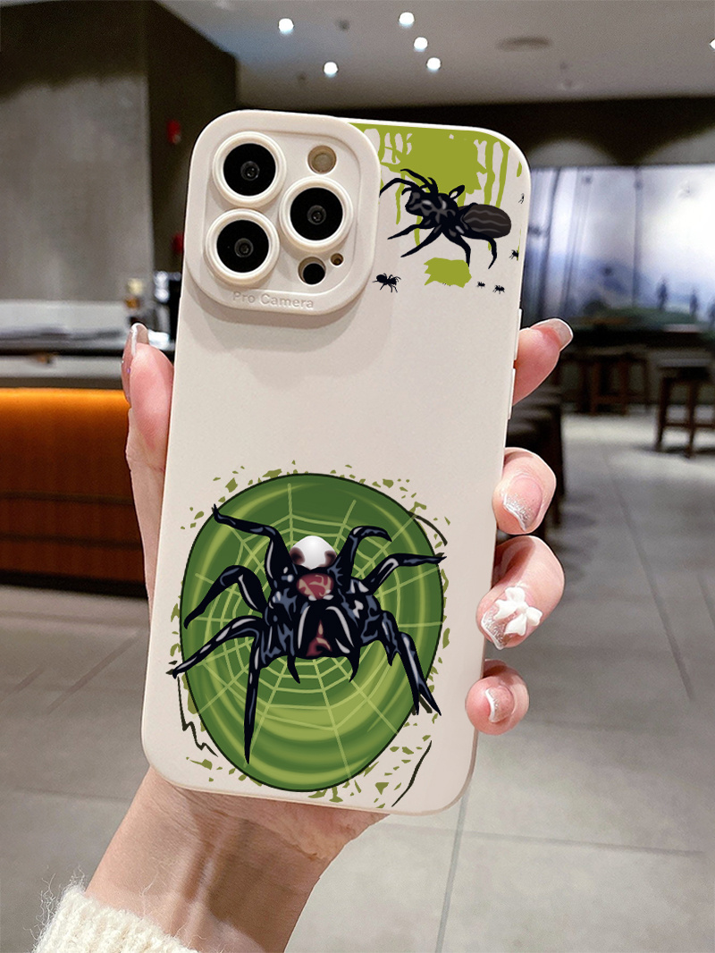 Spider Green Leaf Graphic Phone Case Iphone 14 13 12 11 Xs - Temu Ireland