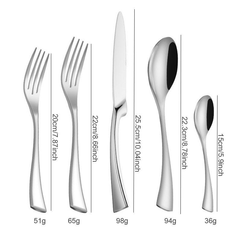 Luxury Silvery Flatware Stainless Steel Cutlery Set Table - Temu