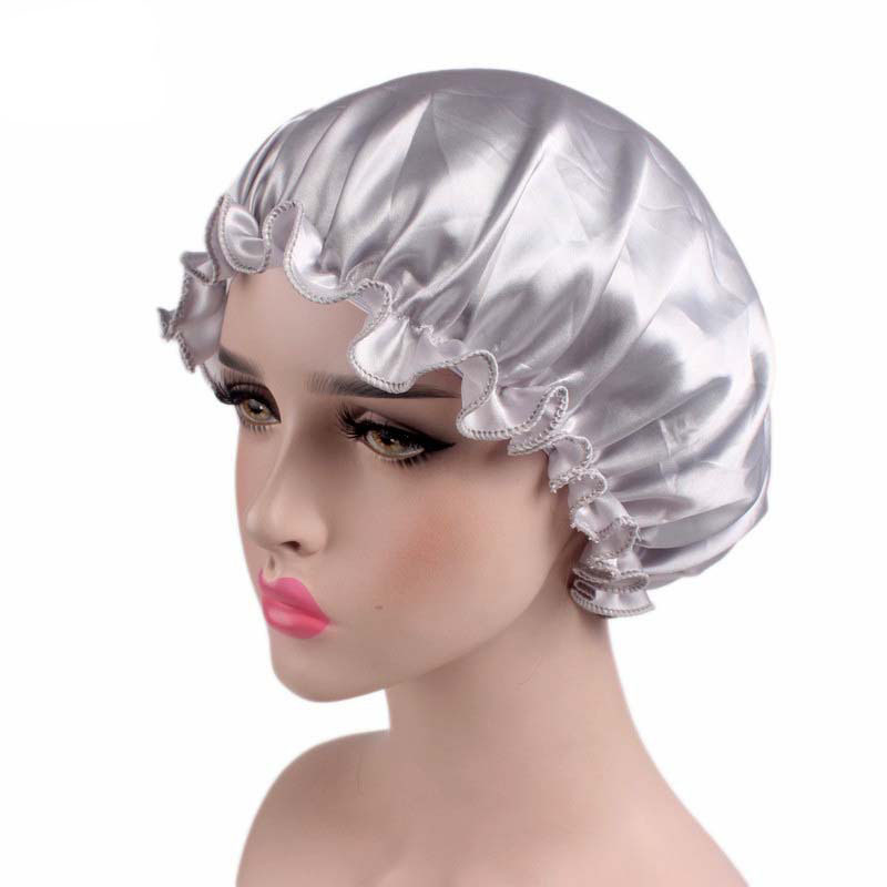 1pc Satin Bonnet Hair Caps Adjustable Sleep Night Cap Head Cover Hat ...
