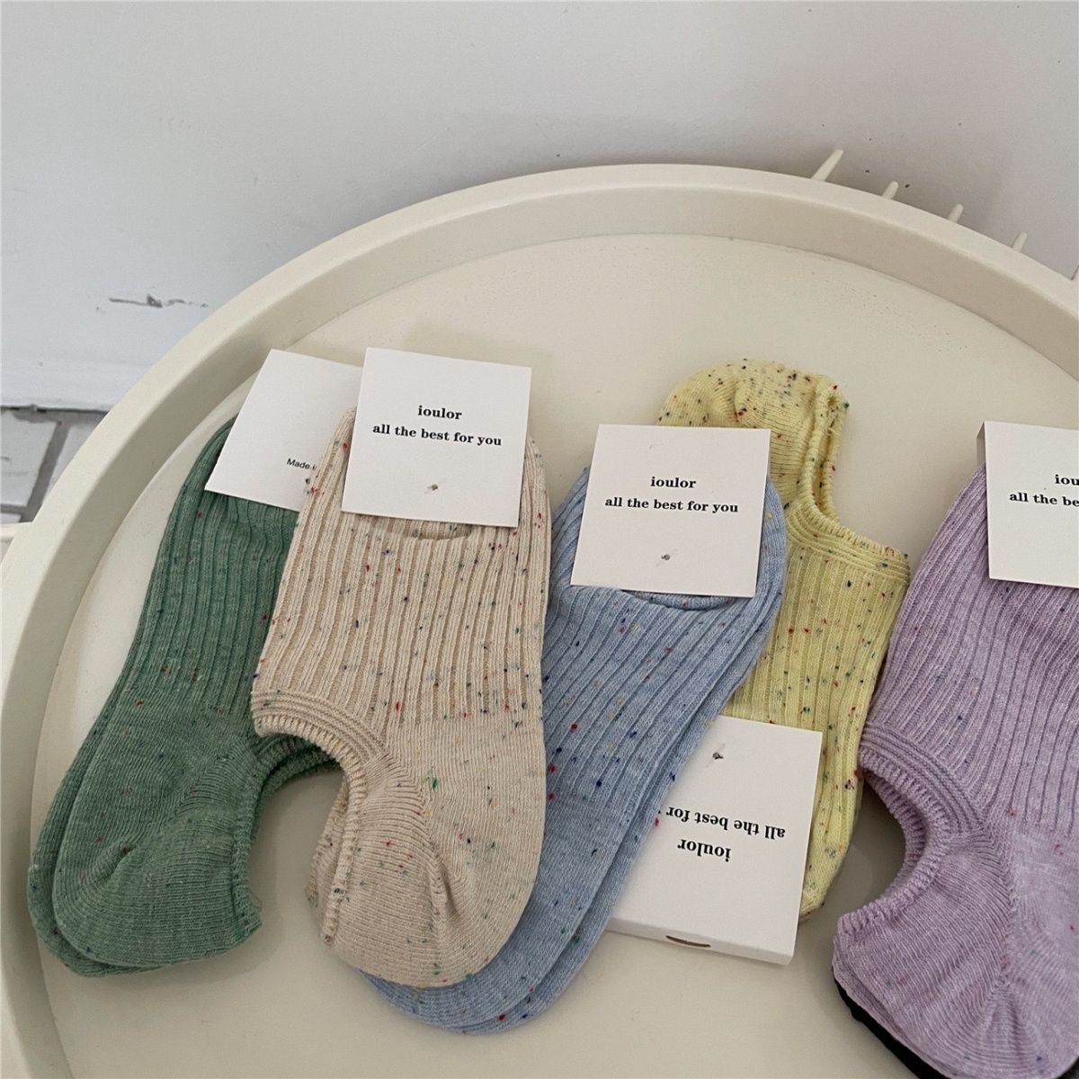 5 Pairs Dot Pattern Short Socks Breathable Versatile Low Cut Ankle ...