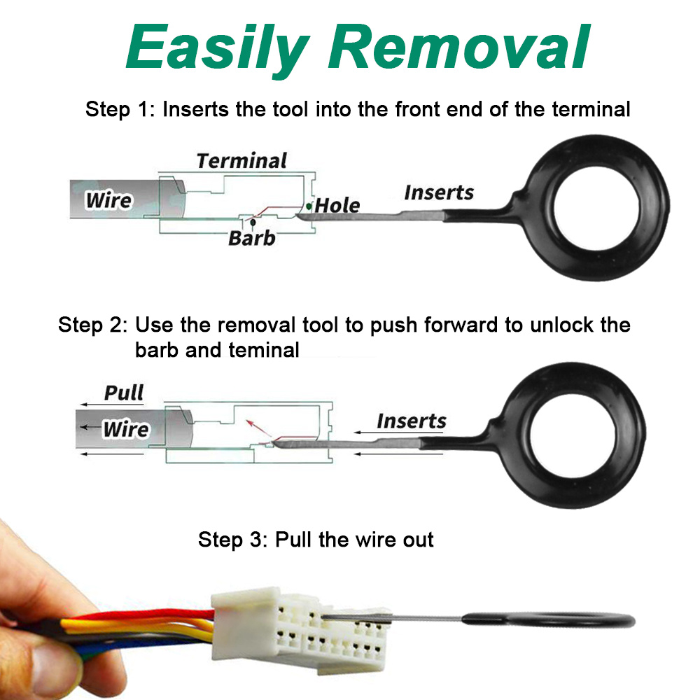 11pcs car terminal removal tool kit precision pin extractor set for automotive household electronics wire connector pullers temu Temu