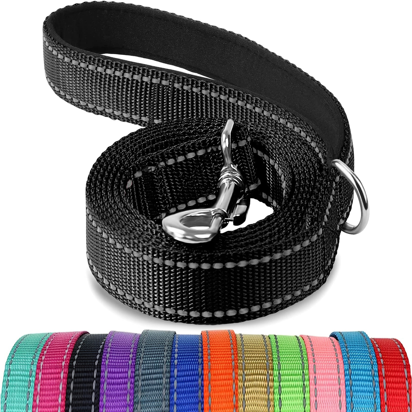 Reflective Pet Leash Padded Handle Nylon Dogs - Temu United Kingdom