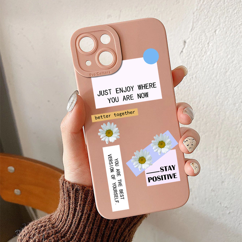 Tf2246 Label Pattern Print Silicone Protective Phone Case - Temu United ...