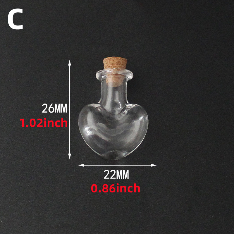 5pcs Mini Glass Bottles Flasks With Cork Stoppers Transparent Wishing ...