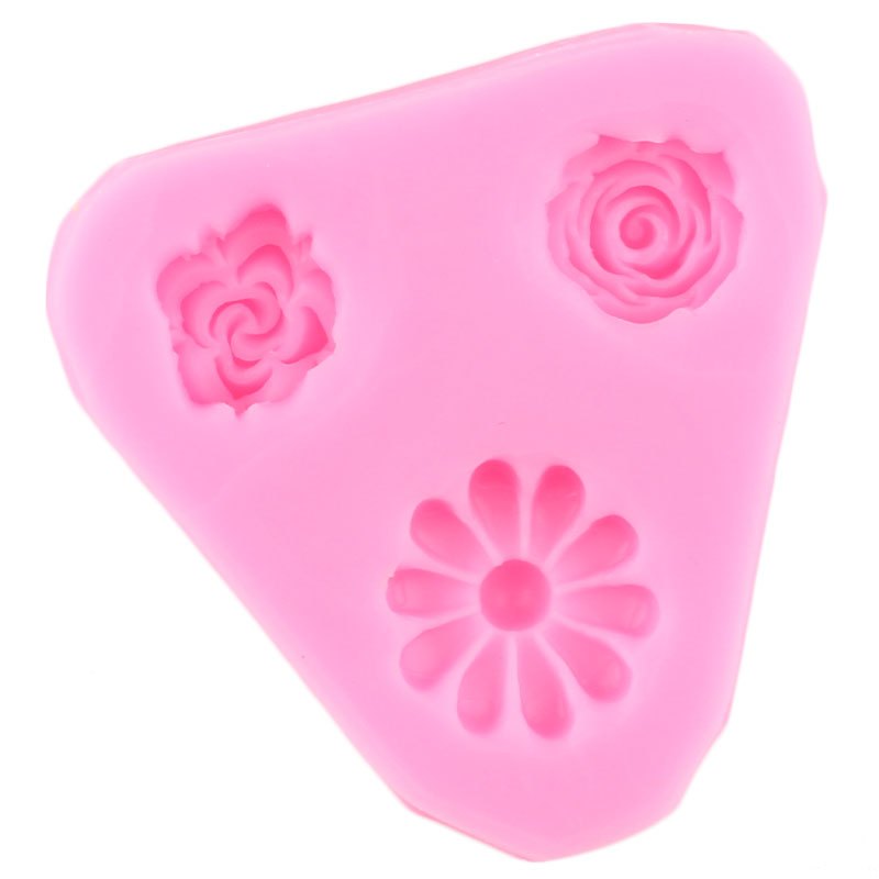 Flower Chocolate Mold, 3d Silicone Mold, Daisy Rose Shaped Candy Mold ...
