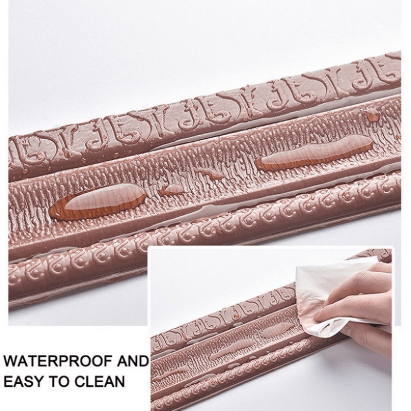 3d Pattern Wall Border Sticker Self Adhesive Waterproof - Temu