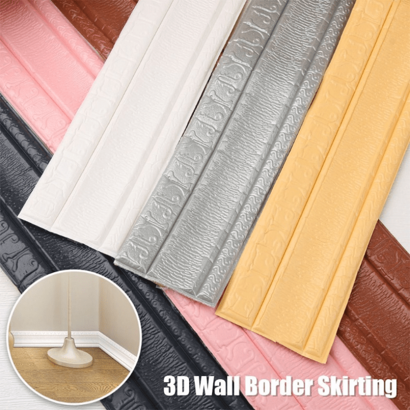3d Pattern Wall Border Sticker Self Adhesive Waterproof - Temu
