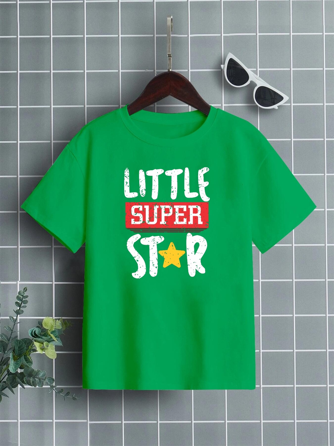 "little Super Star" Cotton T shirt Round Neck Tees Tops - Temu Australia