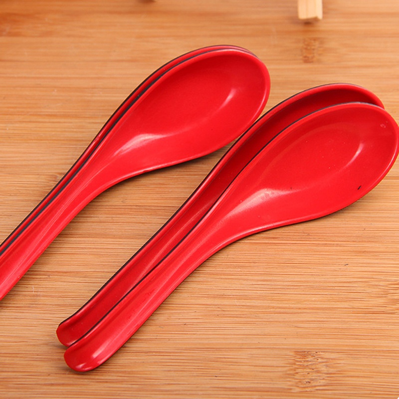 Grab Red Black Japanese Plastic Flatware Set Soup Porridge - Temu