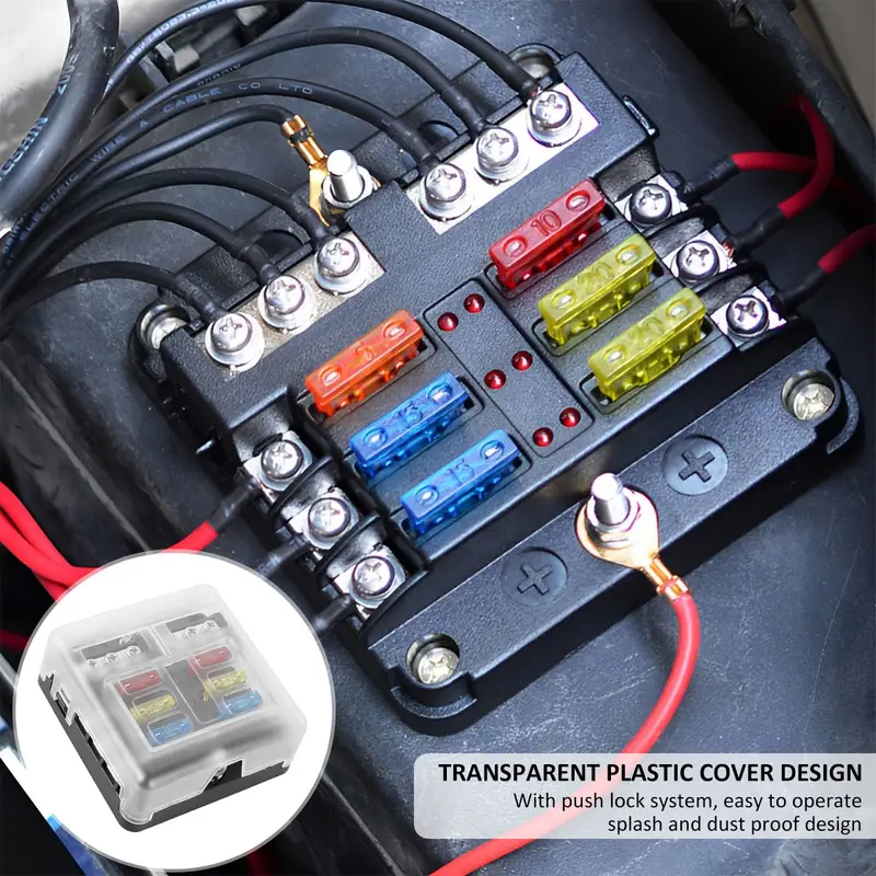 6 Way Fuse Box 32v Circuit Blades Fuse Block Fuse Box Temu Australia