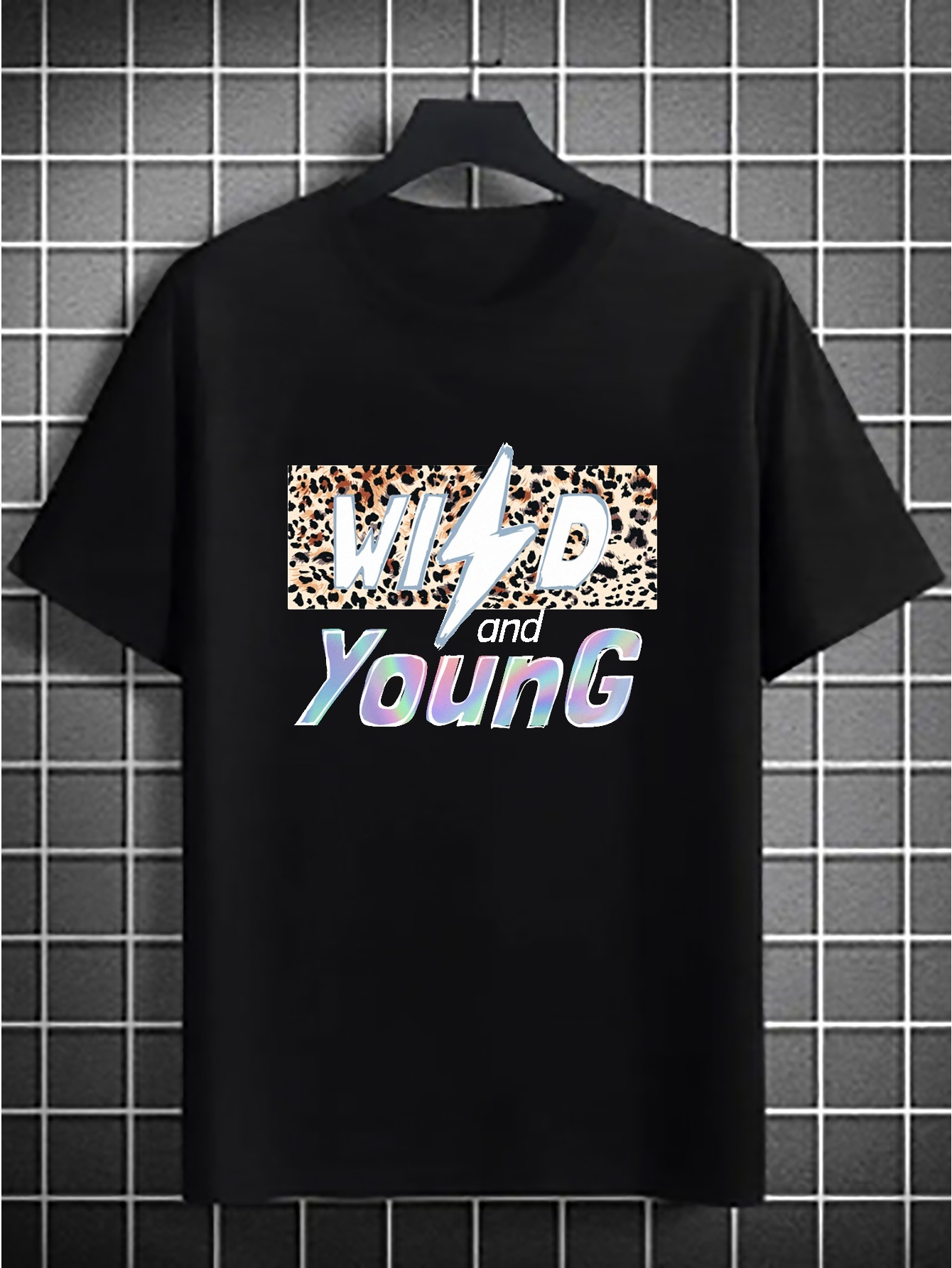 Plus Size "wild Young" Graphic Tees Male Oversized Causal T - Temu ...