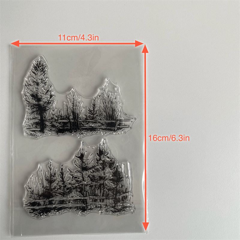 1pc Bushes And Trees Transparent Silicone Stamp For Diy Scrapbooking ...