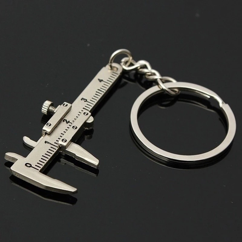 Fashion Mini Vernier Caliper Keychain For Men Portable 3d Metal Rulers ...
