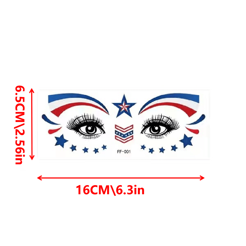 American Patriotic Day.themed Face Stickers.tattoo - Temu Ireland