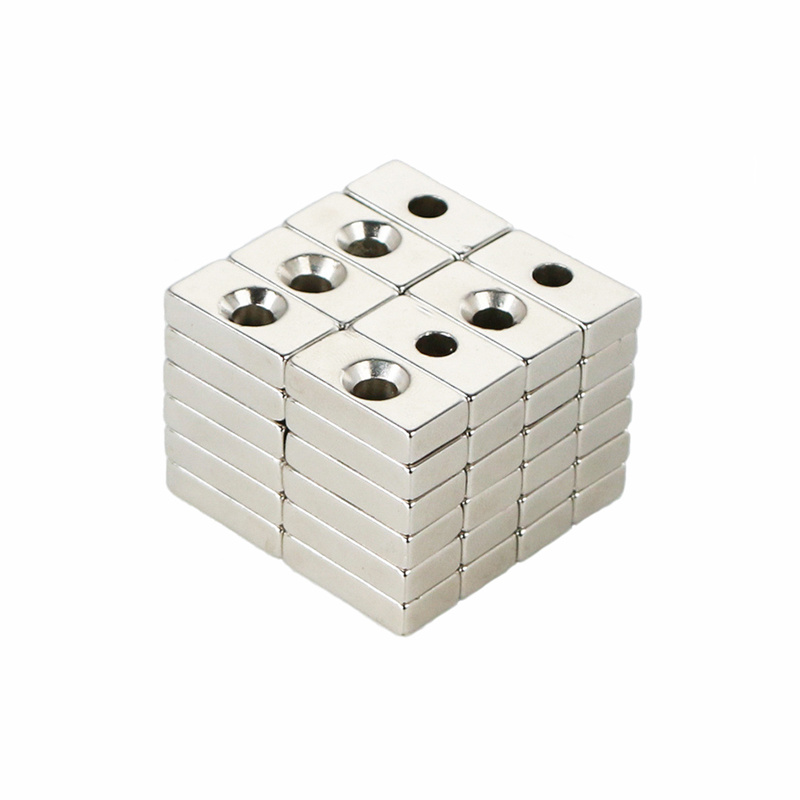 2pcs 30x10x5 4mm Neodymium Magnets Countersunk Hole Square N52 Fridge ...