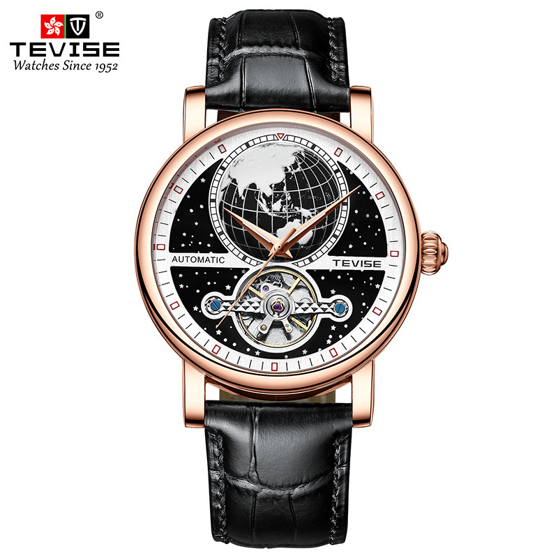 Tevester Flywheel Fully Automatic Mechanical Watch Luminous Star Disk ...