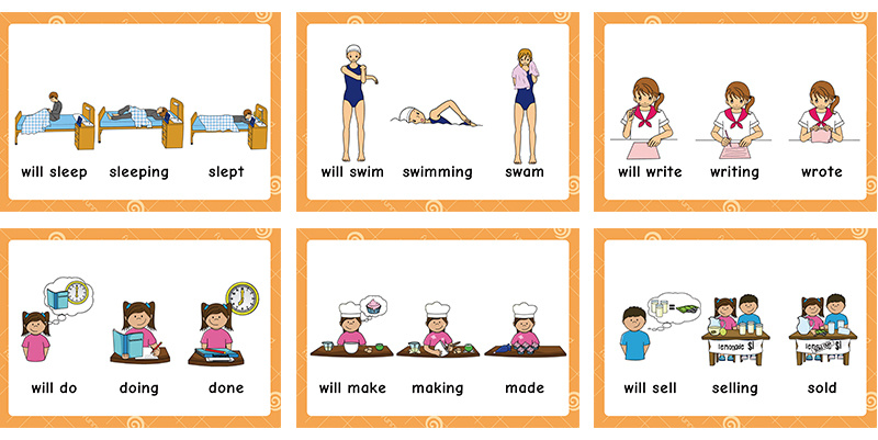 24 Groups Verb Tense English Flashcards Pocket Card Grammar - Temu