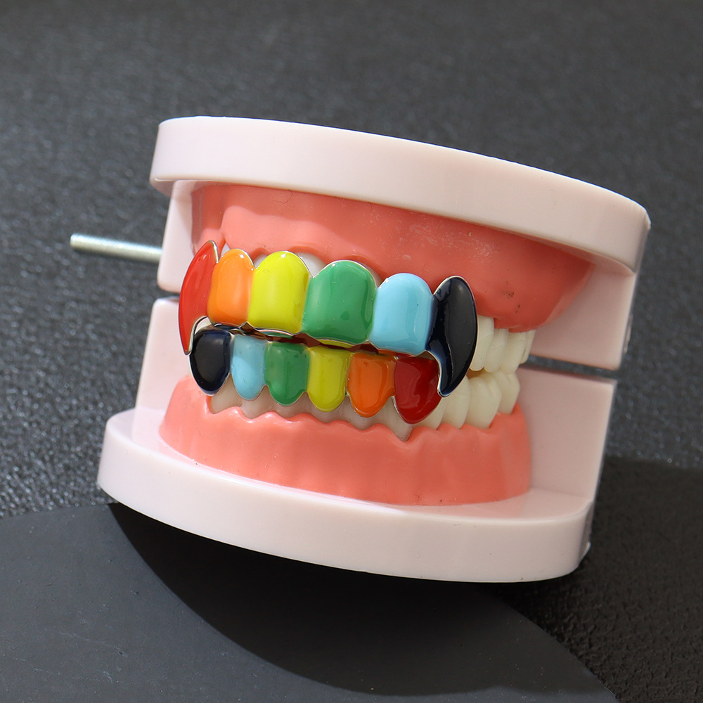 Hip hop Braces 18k Gold Plating Tiger Teeth Men Women - Temu