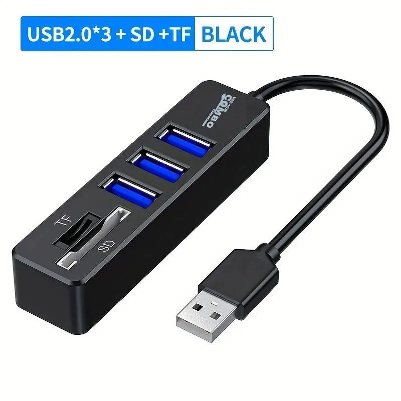 Usb 2.0 Hub: 3 port Data Transfer Sd/tf Card Reader - Temu Australia