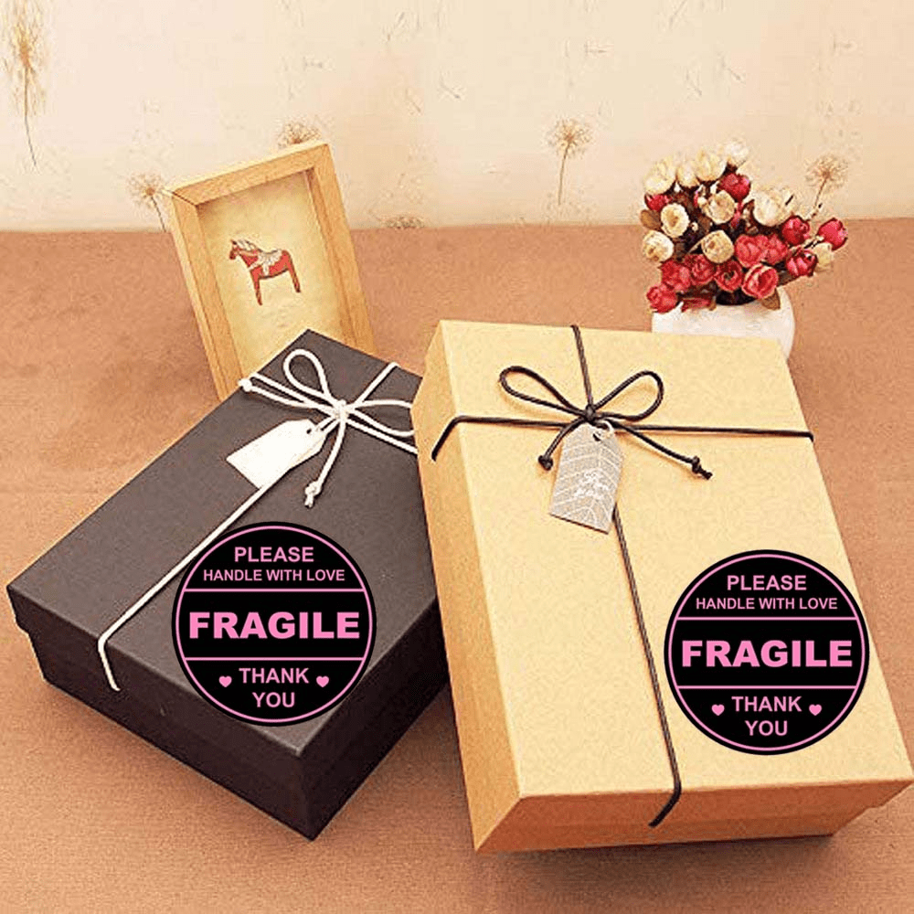 Black Fragile Handle Love Labels Stickers Shipping Mailing - Temu Australia