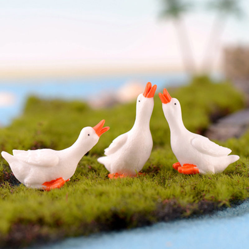 Cartoon Cute Animal Goose Micro Landscape Statue Garden - Temu Australia