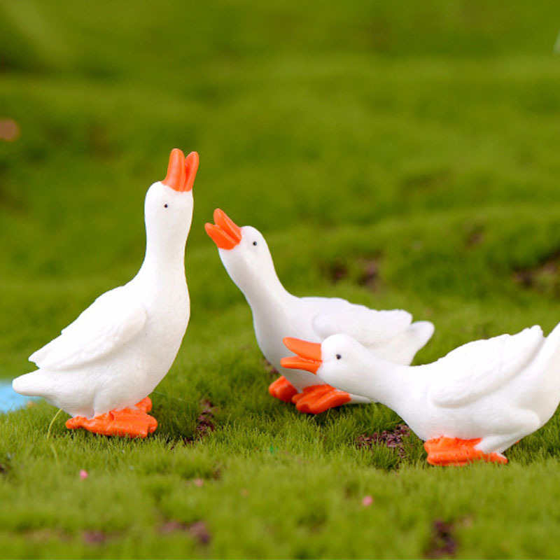 Cartoon Cute Animal Goose Micro Landscape Statue Garden - Temu Australia