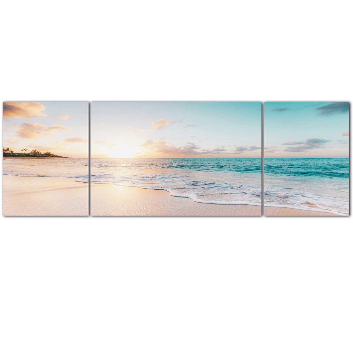 3pcs Sunset Ocean Waves Beach Nature Wall Art Canvas For Home Decor ...