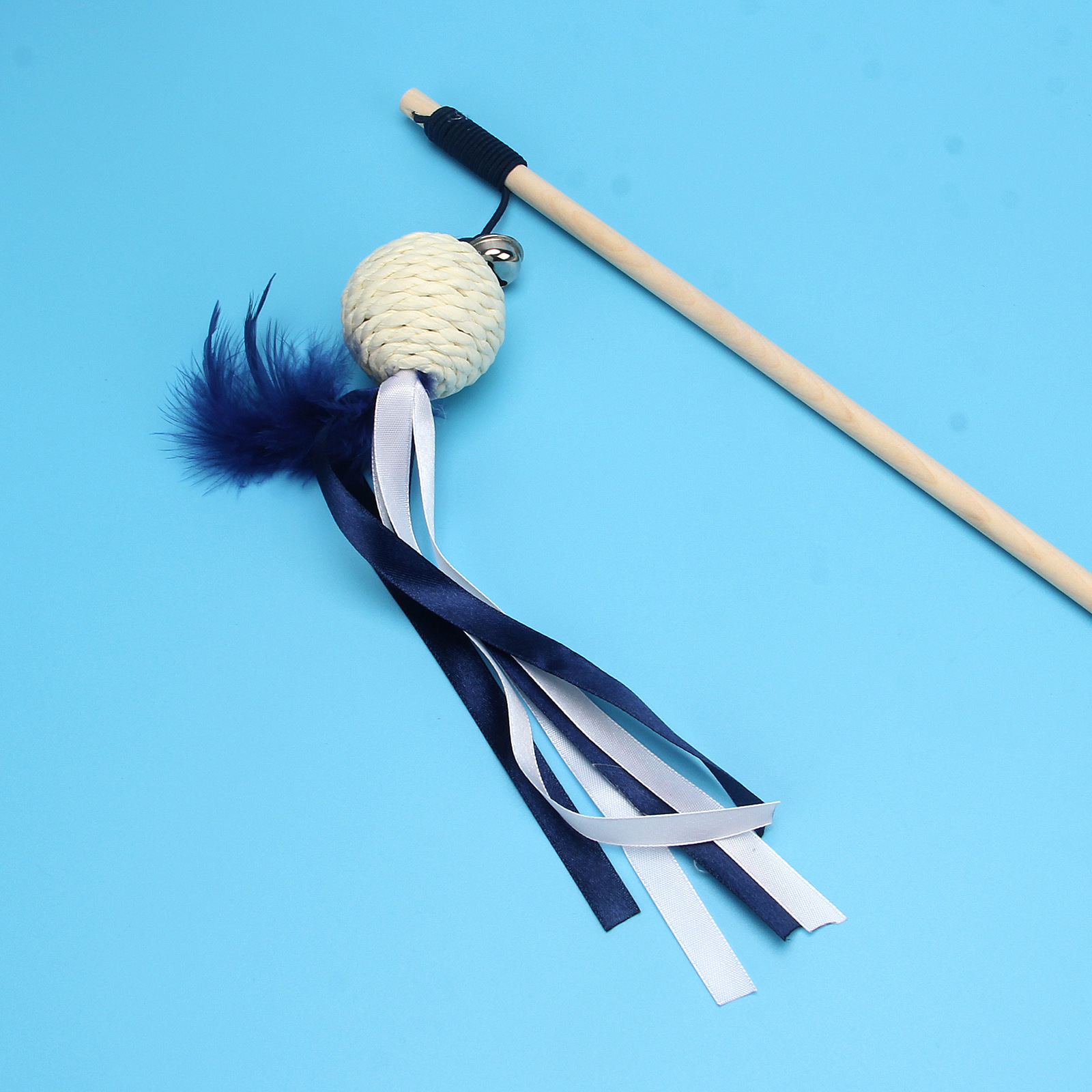 1pc Pet Cute Ball Feather Cat Teaser Sticky Toy Interactive Toy For Cat ...