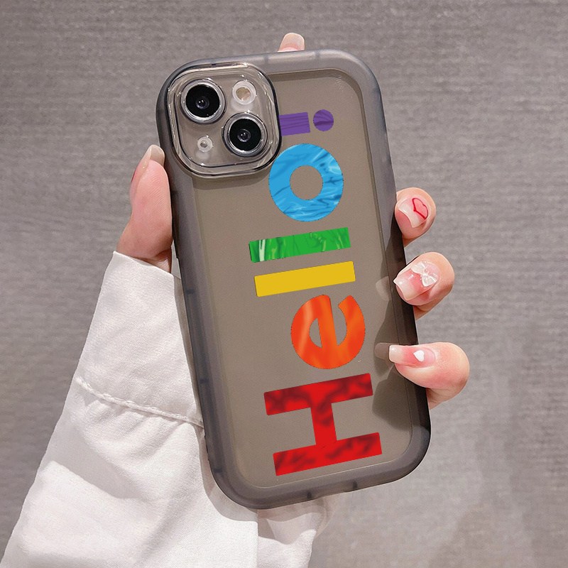 Inverted Letter Graphic Pattern Anti fall Silicon Phone Case - Temu ...