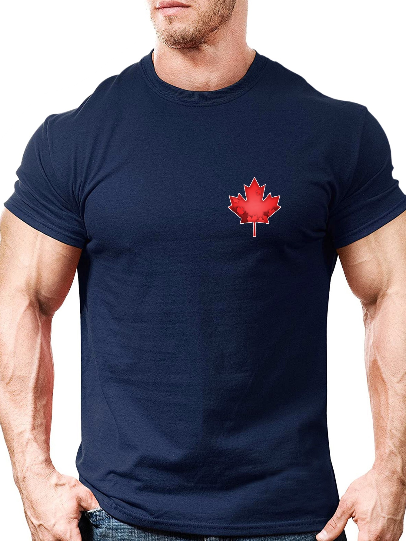 maple leaf pattern print mens comfy t shirt graphic tee mens - Temu Norway