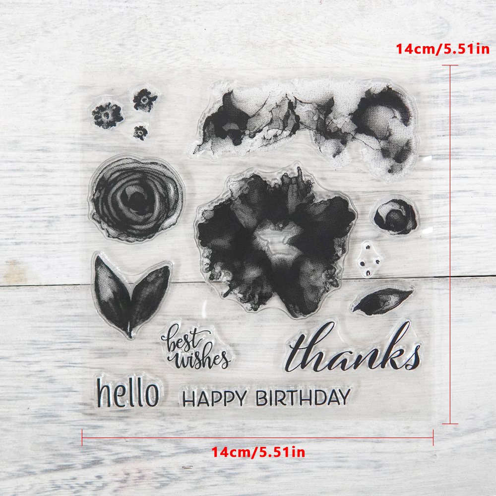 Flower Plant Metal Cutting Dies And Clear Stamps For Diy Handmade Paper ...