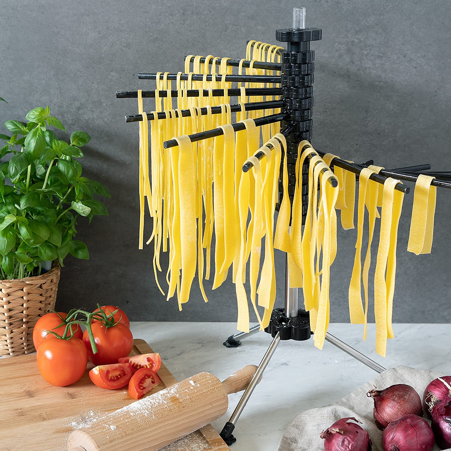 Black Italian Noodle Racks Rotatable Manually Foldable - Temu
