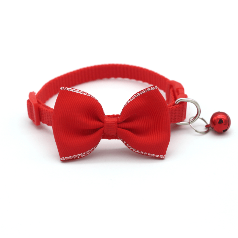 Pet Bow Collar Solid Color Cute Cat Collars Holiday Dress - Temu United ...
