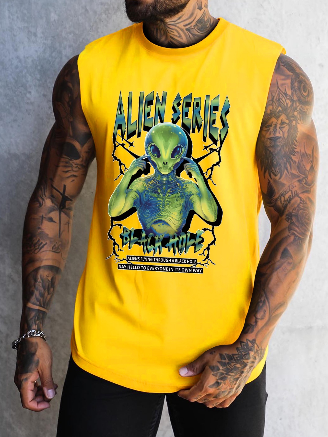 Men’s A shirt Tanks 'alien Series' Print Singlet Sleeveless - Temu Canada