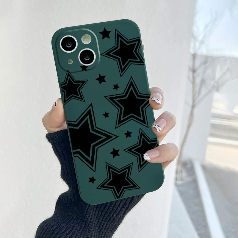 Unique Black Star Graphic Silicon Phone Case Iphone Models - Temu ...