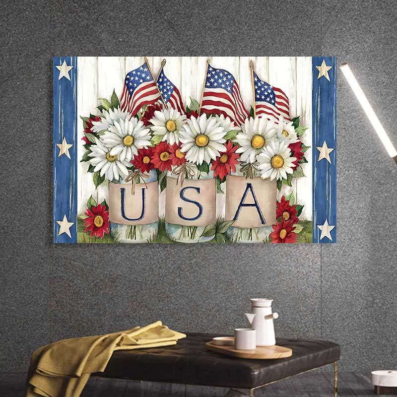 National Flag Daisy Canvas Painting Posters Prints Wall Art - Temu ...