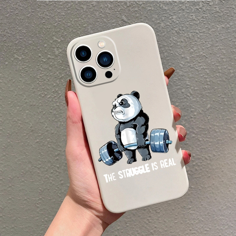 Weight Lifting Bear Graphic Pattern Silicon Phone Case For Iphone 14 13 ...