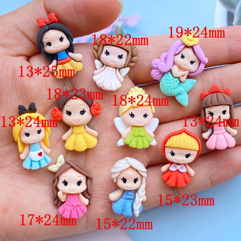 10cs Mini Cartoon Little Girls Flat Back Resin Charms Diy - Temu