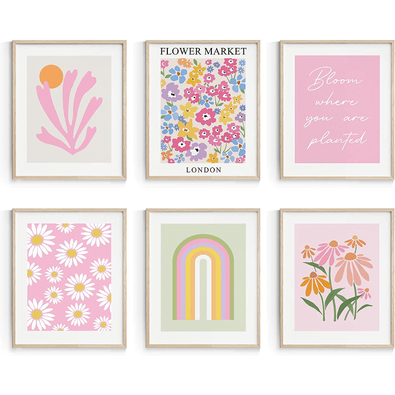 Pink Danish Pastel Wall Decor Girls Dorm Boho Wall - Temu United