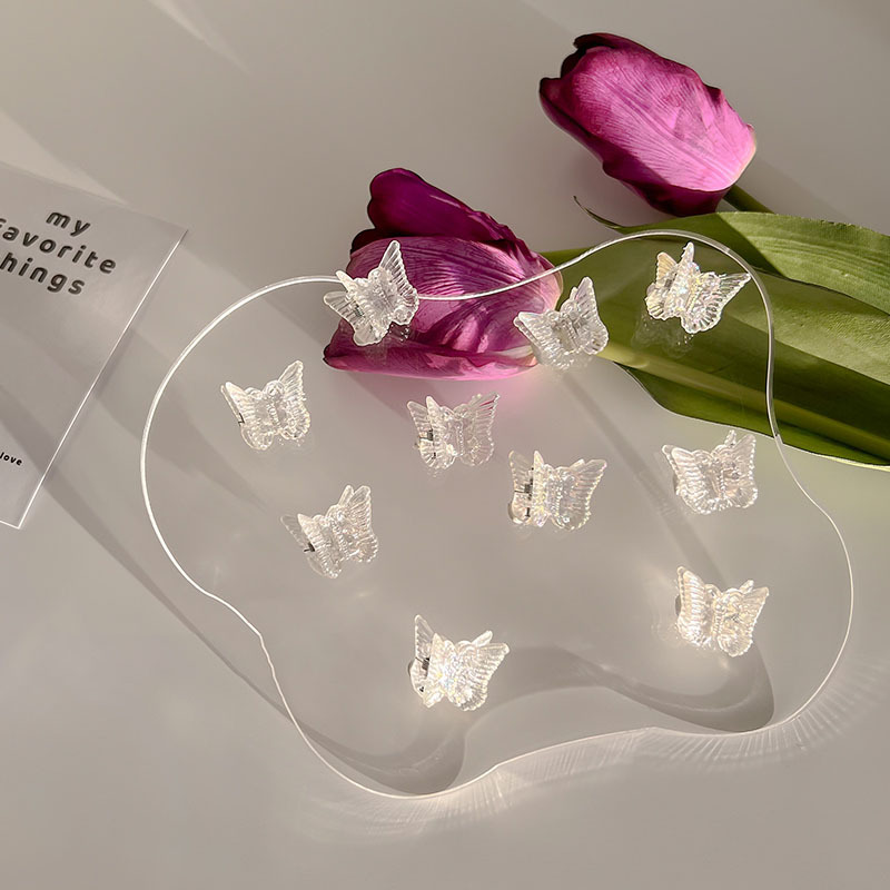 Y2k Hair Claw Clip Laser Color Transparent Mini Hair Claw - Temu