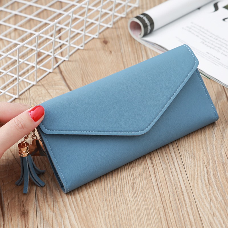 Fashion Solid Color Wallet Casual Classic Pu Leather Credit Card ...