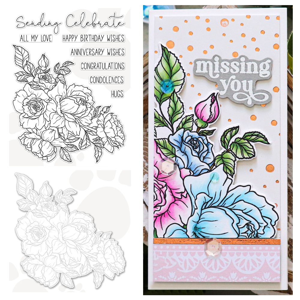 Flowers All My Love Clear Stamps Scrapbooking Card Album - Temu Australia