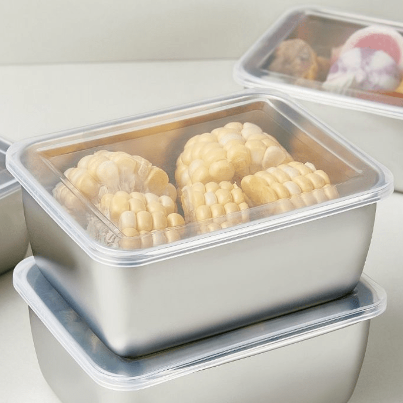 Stainless Steel Deepening Tray Lid Packaging Box Home Bento - Temu United