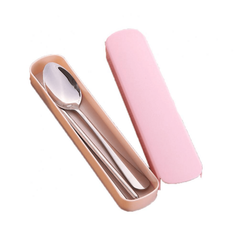 Cutlery Set Portable Stainless Steel Travel Spoon Chopsticks With Carry ...