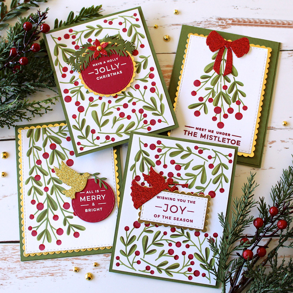 4pcs Set Dropping Leaves And Fruits Diy Layering Stencils Painting ...