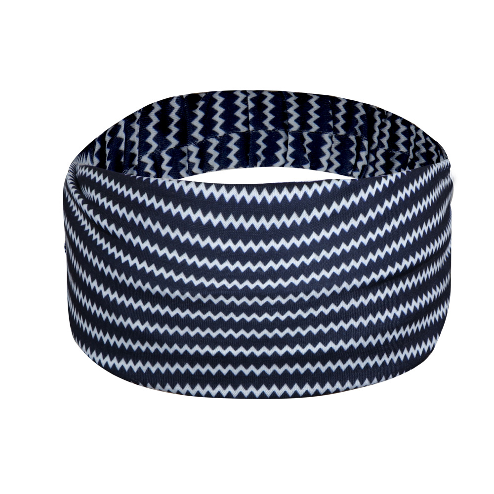 Geometric Wavy Pattern Headband Elastic Breathable Yoga Sports Cross ...