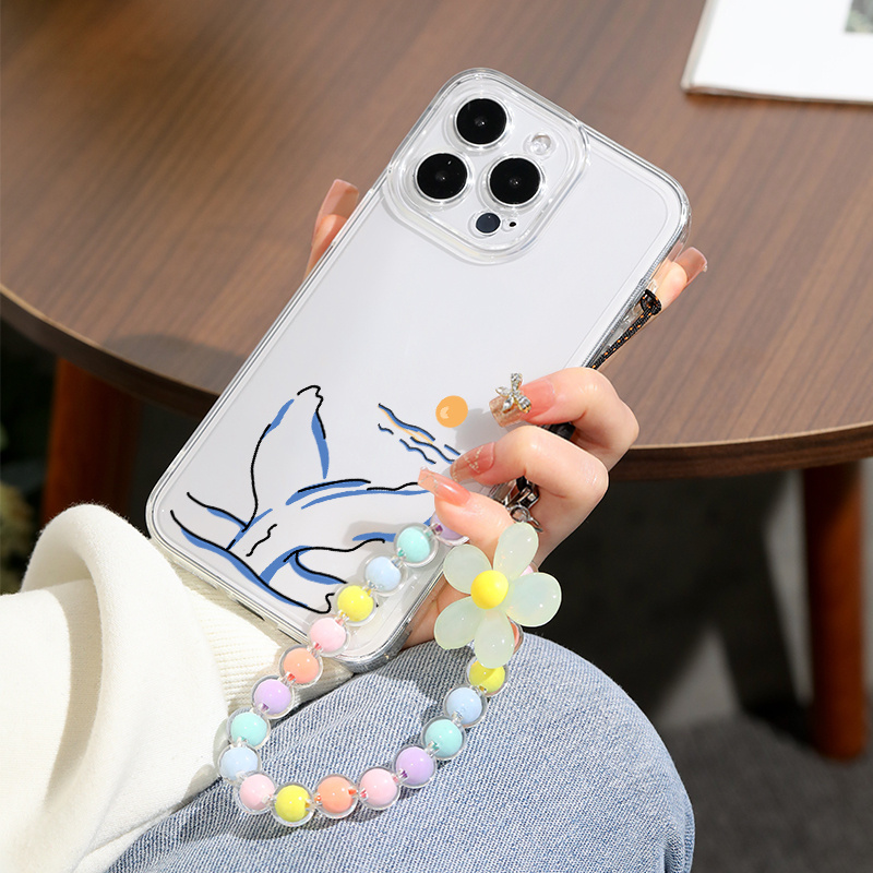 White Letters Graphic Phone Case Lanyard Iphone 14 13 12 11 - Temu ...